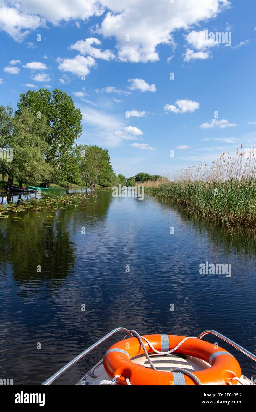 Boat tour in the Danube delta Stock Photo - Alamy