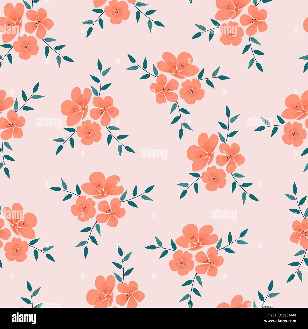 Decorative trendy vector seamless floral ditsy pattern design. Elegant ...