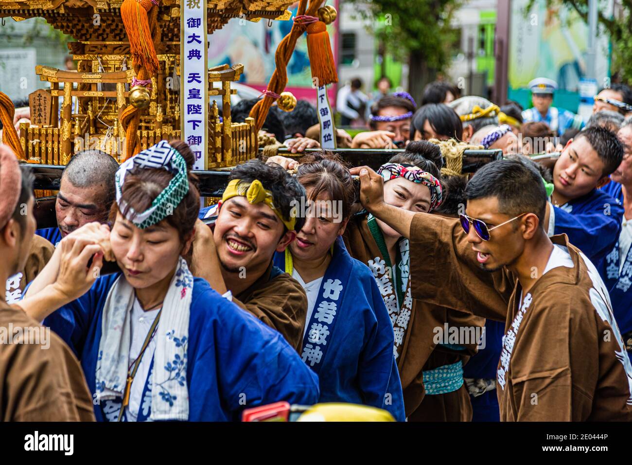 Omikoshi Nezu Shrine Festival in Tokyo Stock Photo - Alamy