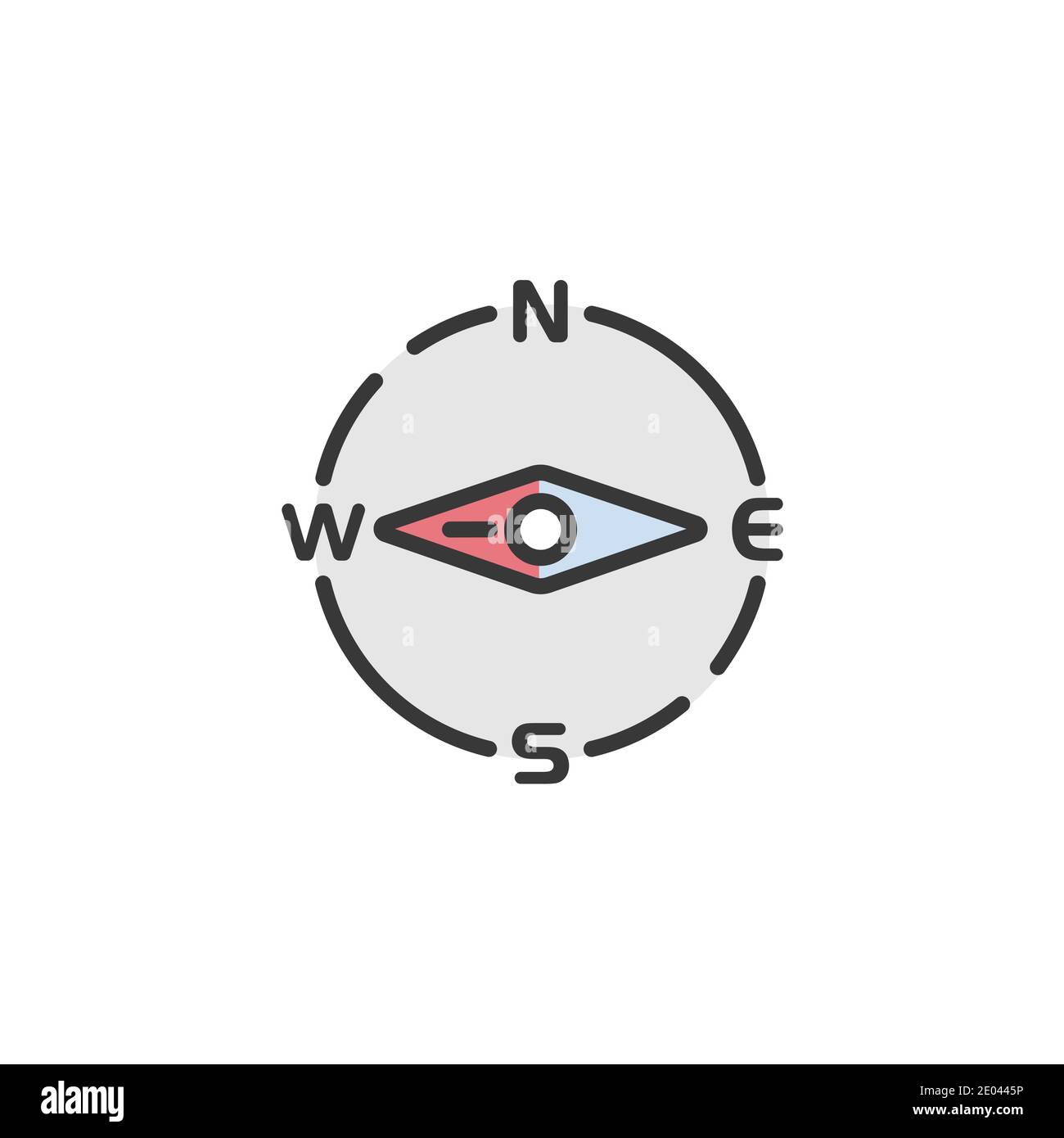 Compass west direction. Filled color icon. Isolated weather vector ...