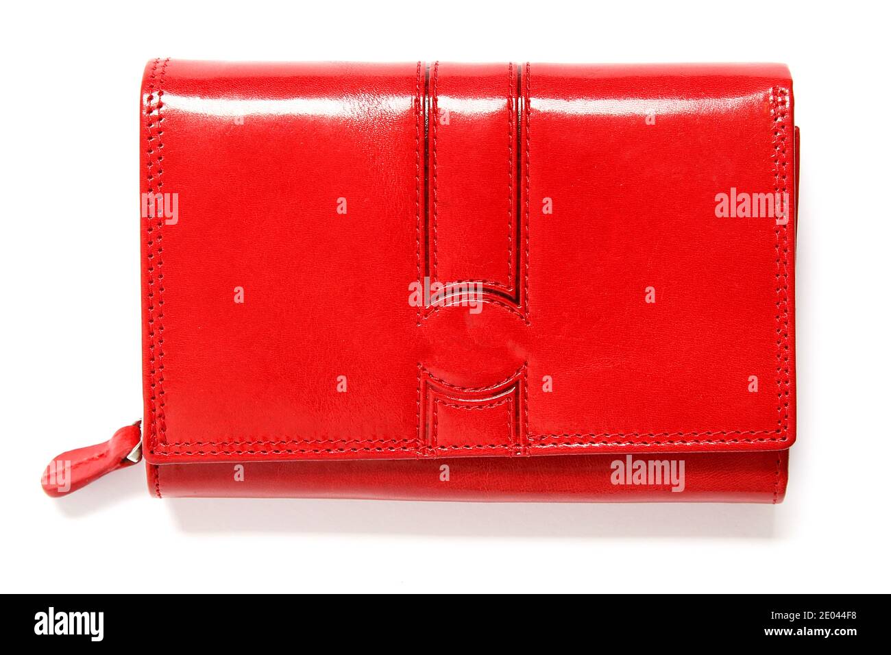 bright red purse isolated on white background Stock Photo - Alamy