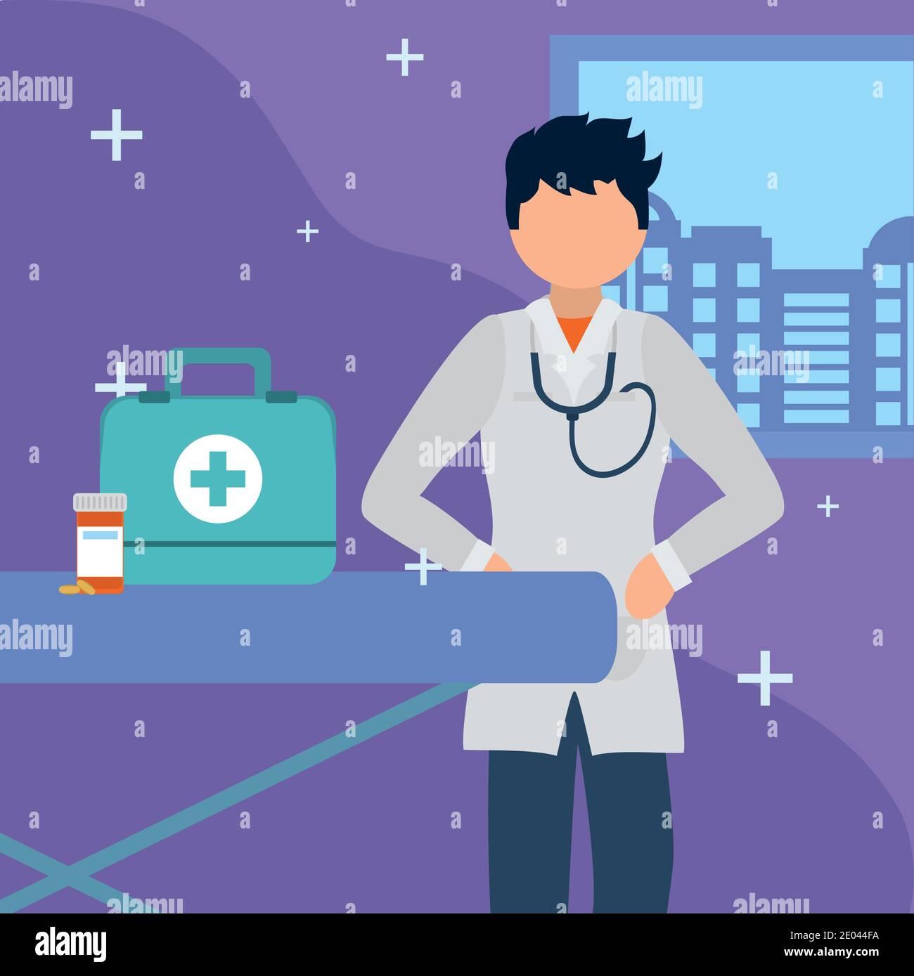 man doctor with medical kit design of Medical care health and emergency ...