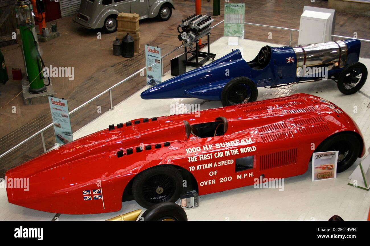 Two 1920's land speed record breaking Sunbeam cars on display at the ...