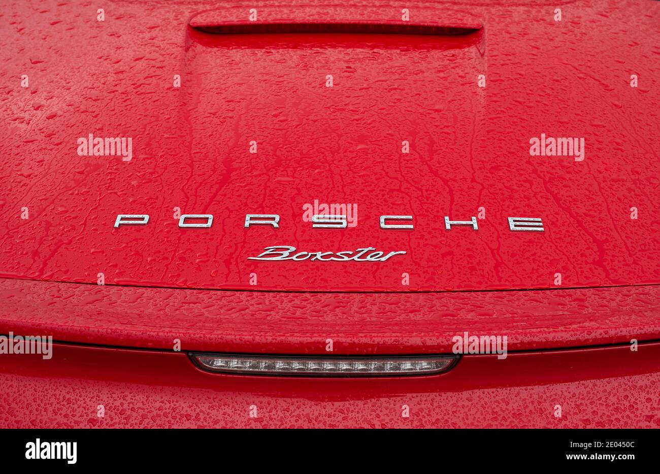 A rear detail view of a Porsche Boxster S model year 2015 Stock Photo ...