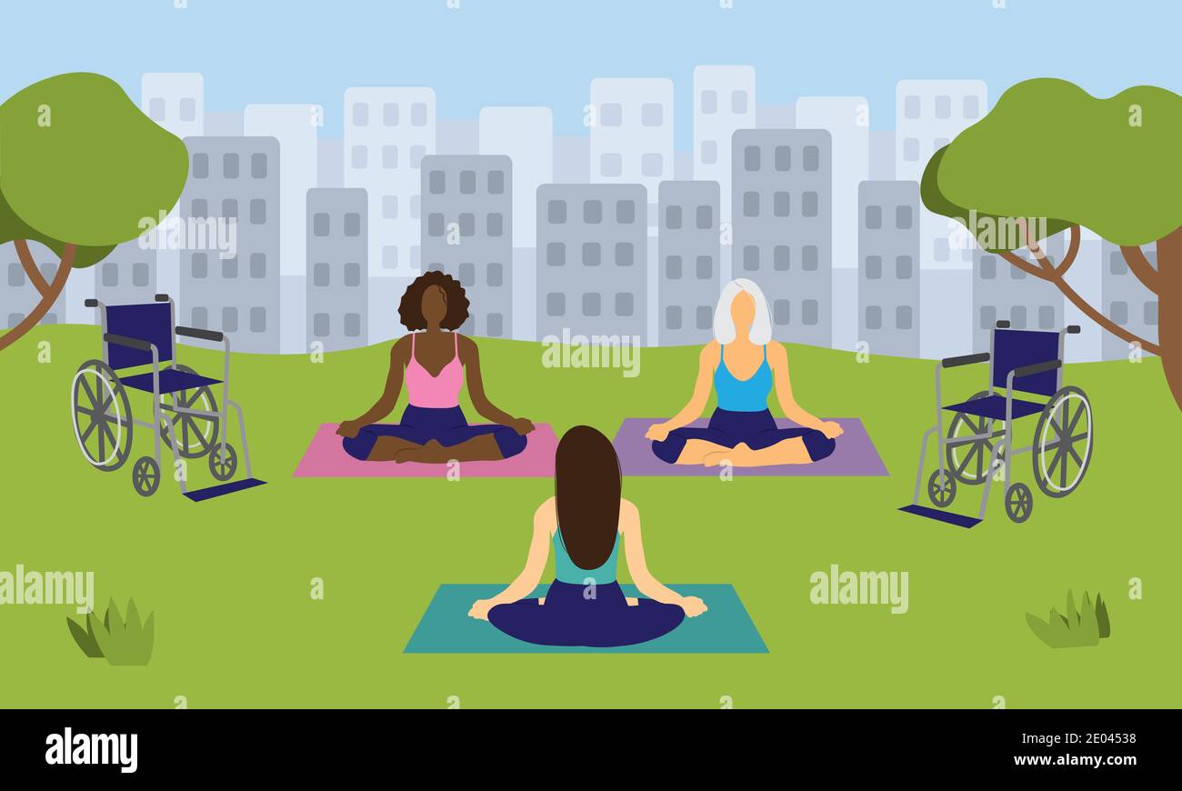 Happy wheelchair people Stock Vector Images - Alamy