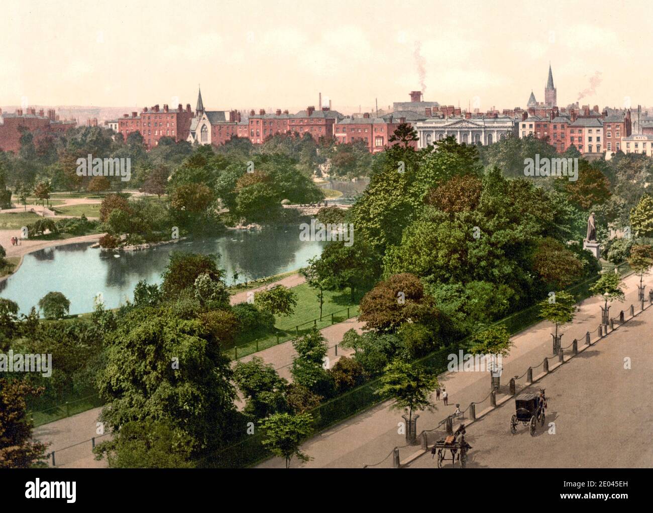 St. Stephen's Green Park, Dublin. County Dublin, Ireland, circa 1900 ...
