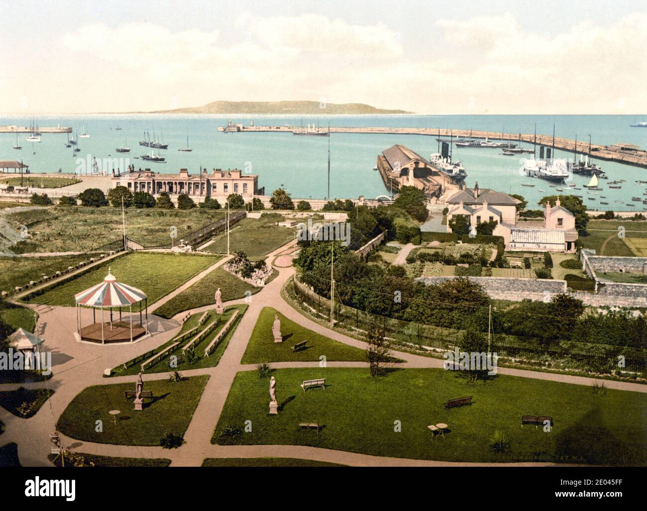 The Harbor, Kingstown. County Dublin, Ireland, circa 1900 Stock Photo ...