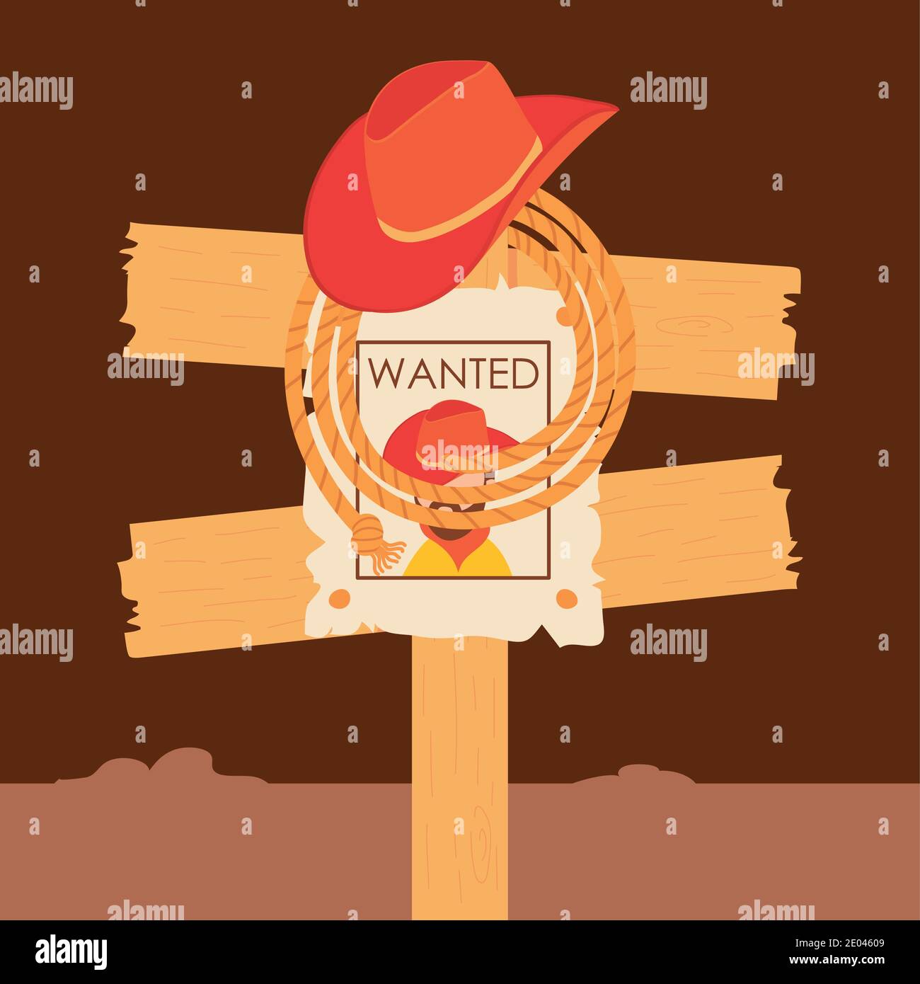Wild west cowboy man wanted road sign design, Western America and usa ...
