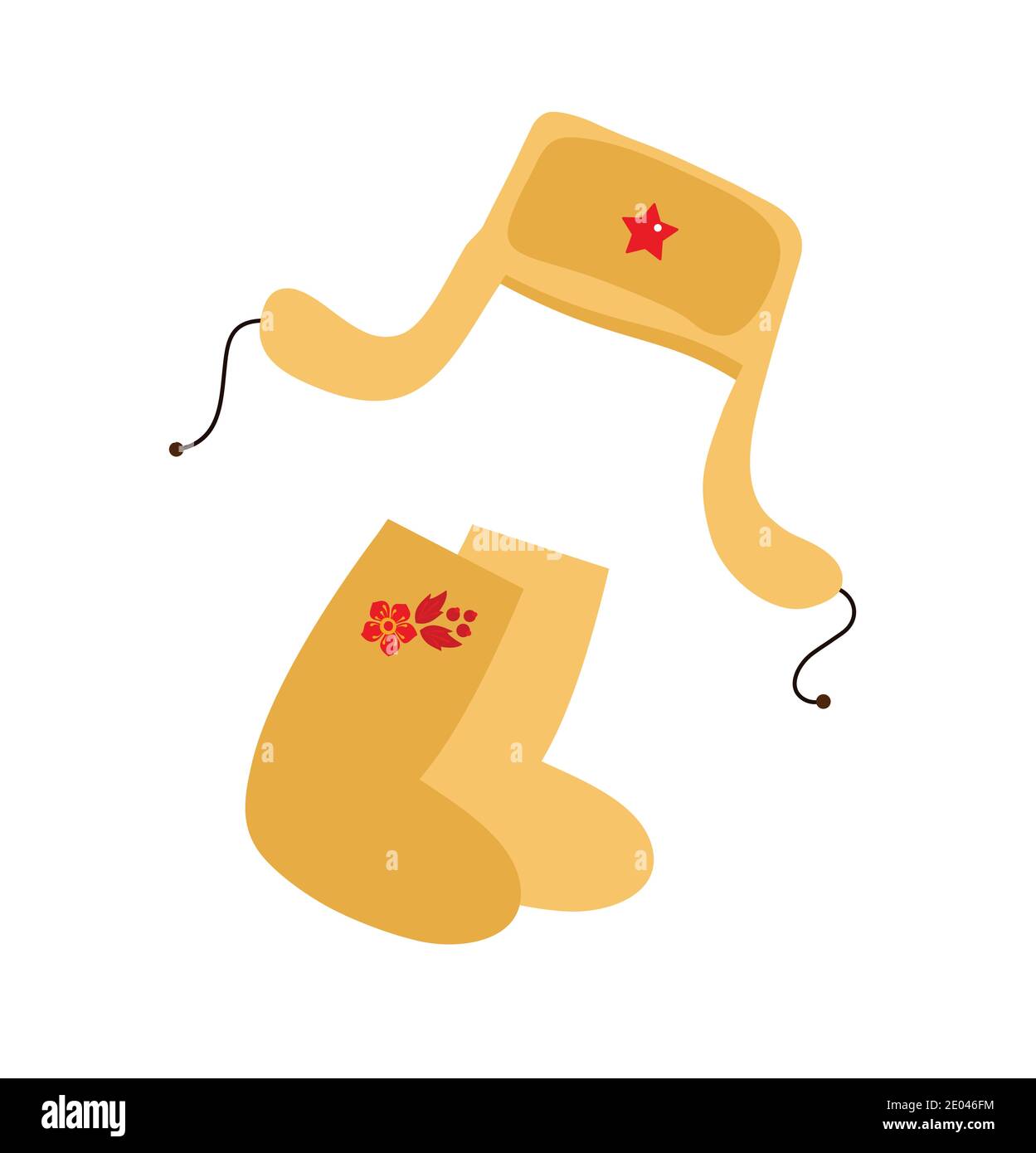 Man russian hat ushanka Stock Vector Images - Alamy