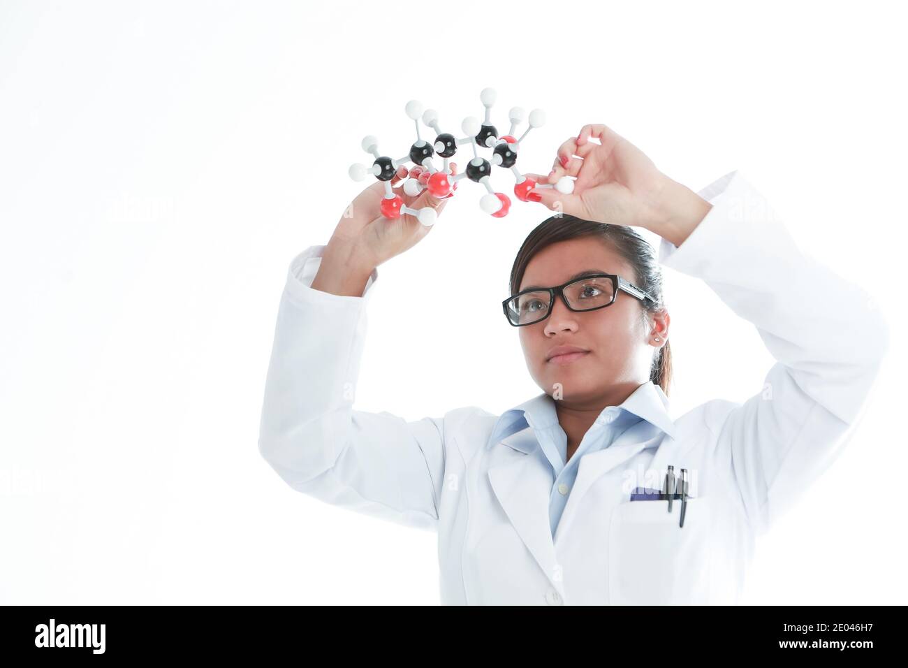 An asian female medicinal chemist holding a chemical matrix Stock Photo ...