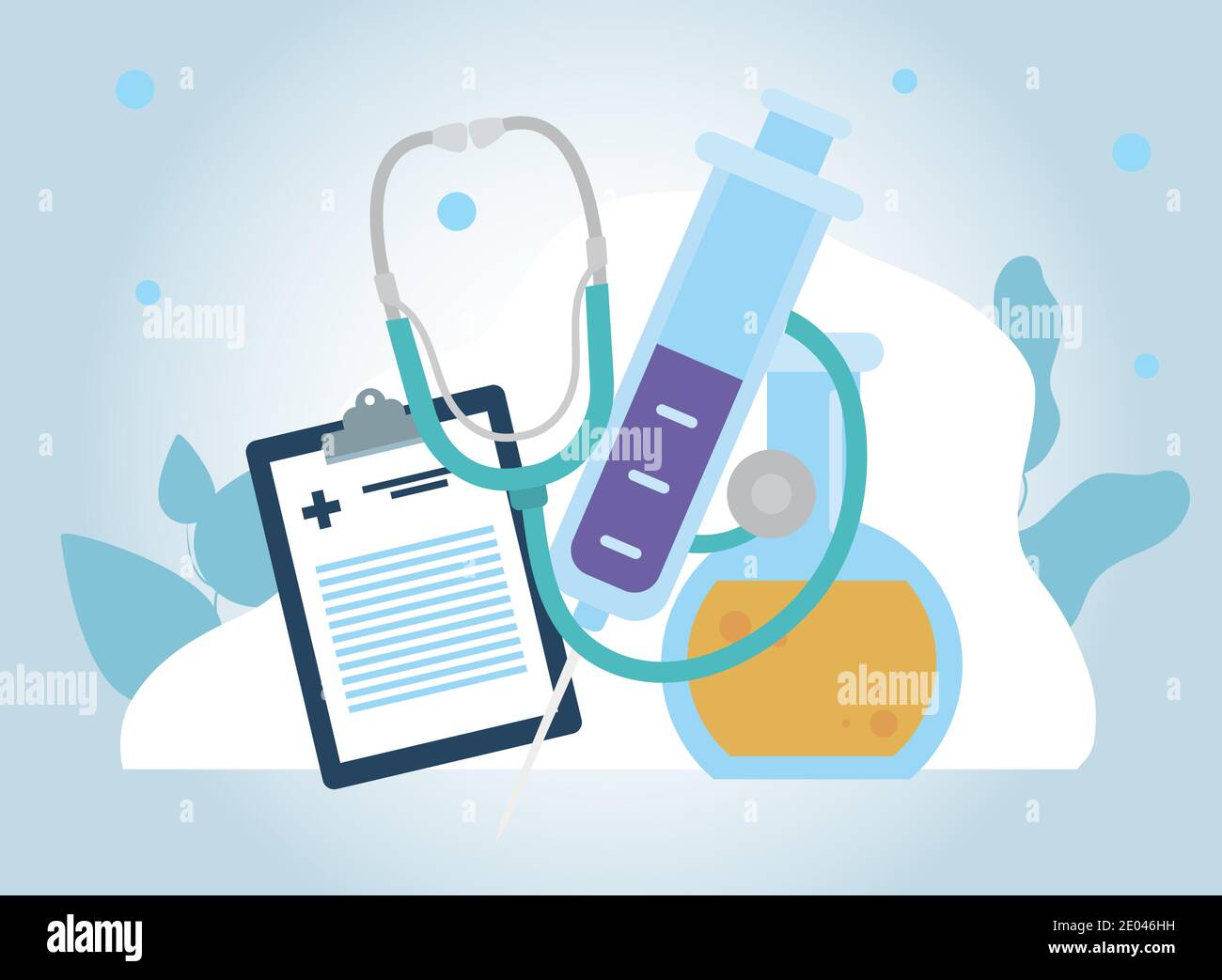 Medical history stethoscope injection and flask design of care health ...