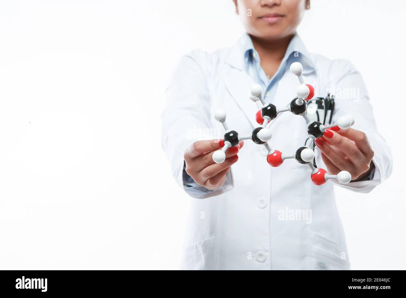 An asian female medicinal chemist holding a chemical matrix Stock Photo ...