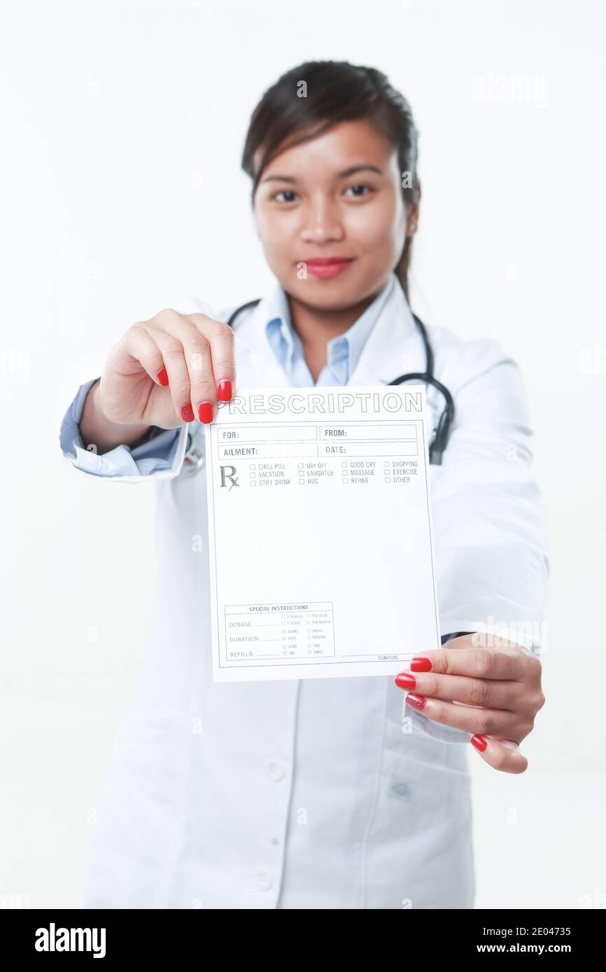 A doctor giving a medical prescription Stock Photo - Alamy