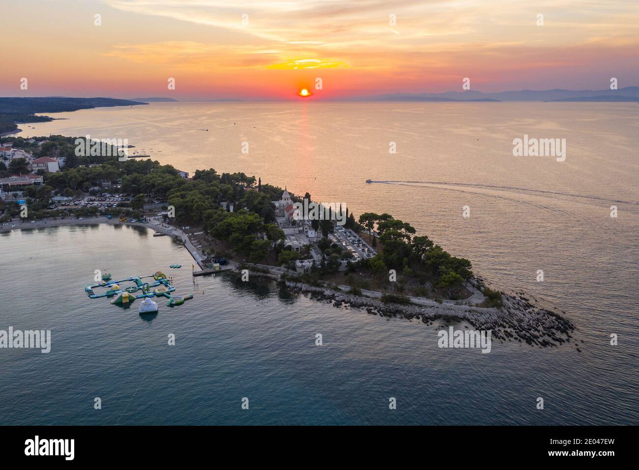 Sunset in Sumartin town in island Brac Stock Photo - Alamy