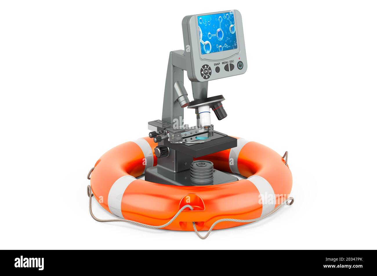 Repair and service of digital microscope, 3D rendering isolated on ...