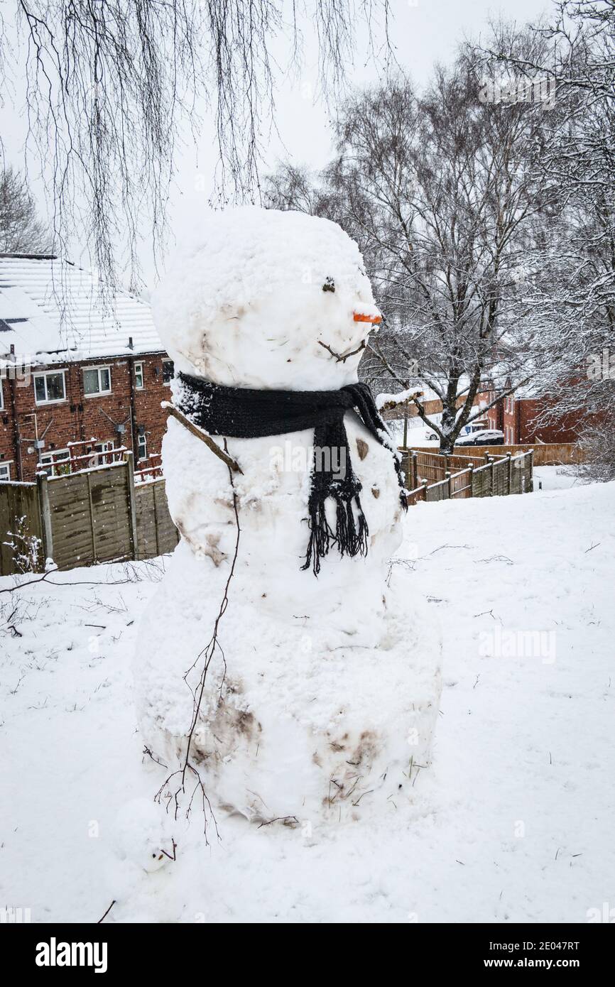 giant traditional snowman in park Stock Photo - Alamy