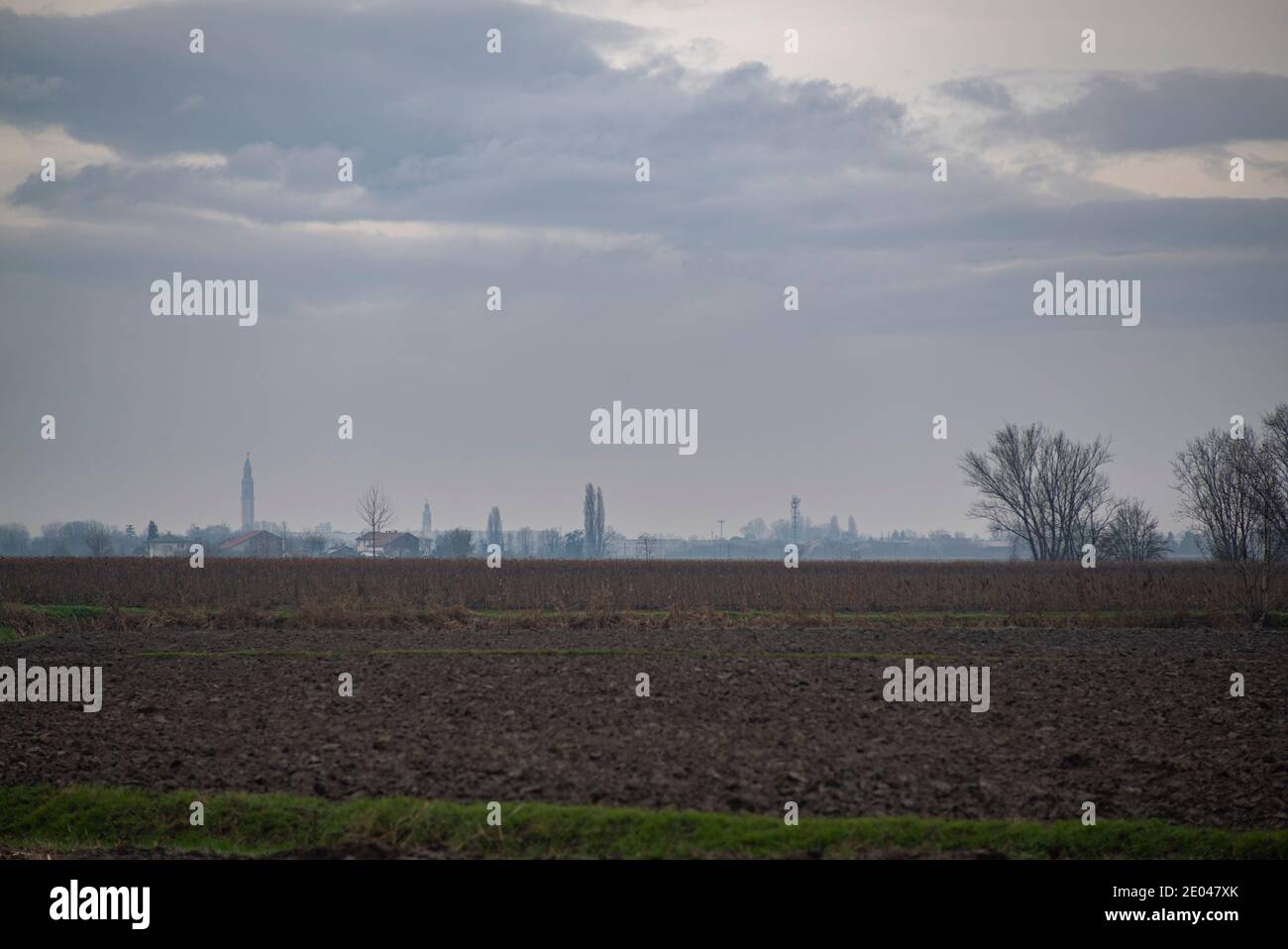 Countryside landscape in northern Italy in winter 2 Stock Photo - Alamy