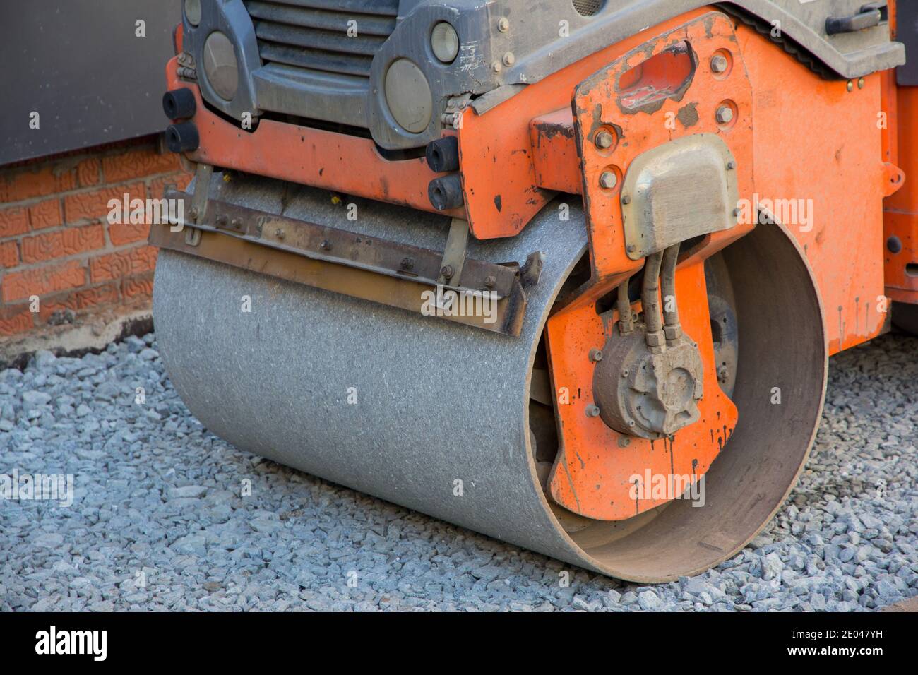 Urban infrastructure development. Road construction stage. Asphalt road ...