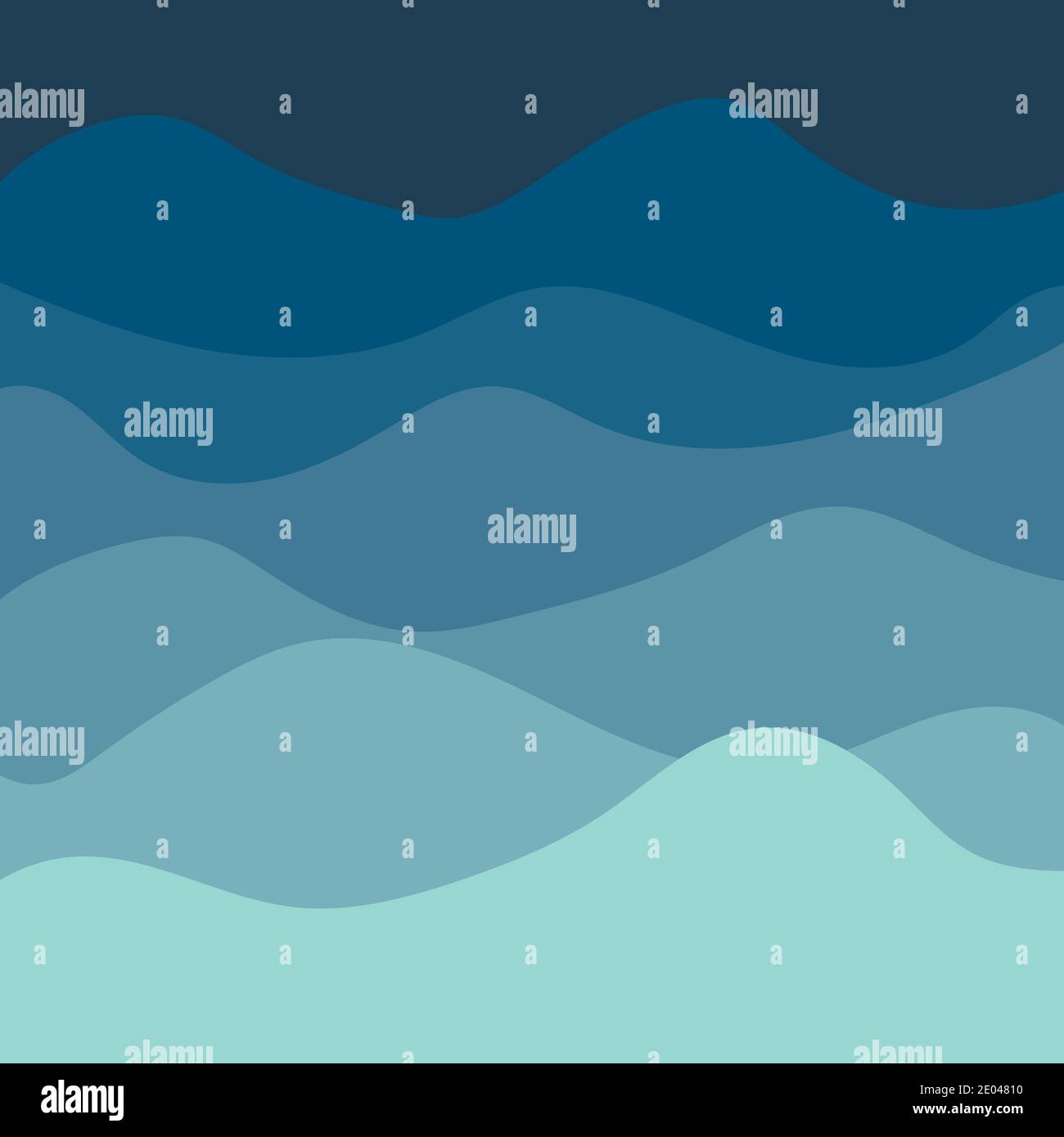 Sea waves background, vector abstract painting blue sea waves, flat ...