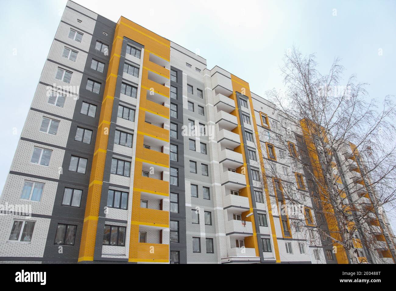 Contemporary urban architecture. Facade of a multi-storey building ...