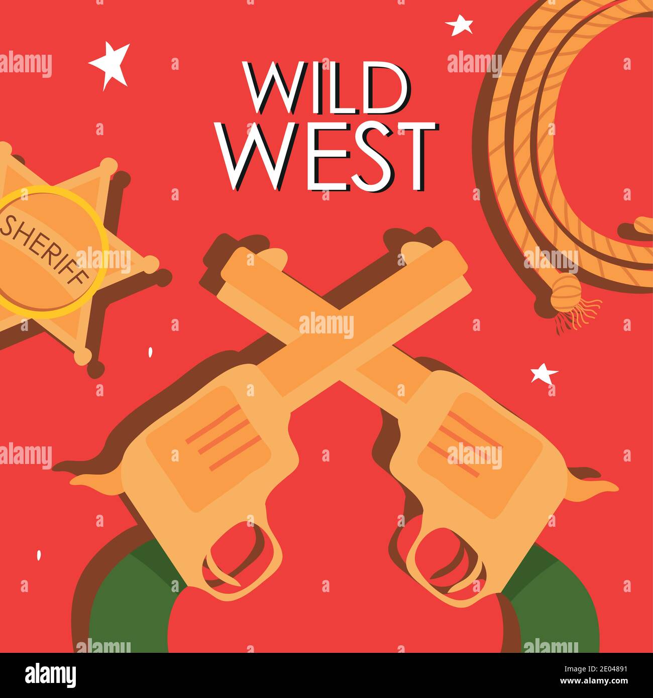 Wild west cowboy guns and sheriff star design, Western America and usa ...