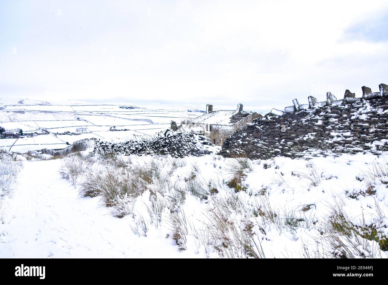 Snow on the moors, Winter Landscape, Dry Stone Walls, Crimsworth Dean ...