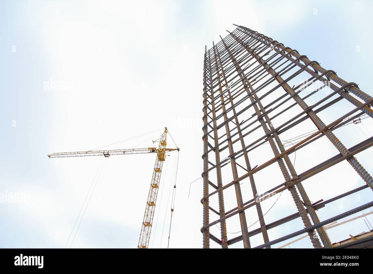 Concrete reinforcement. Rebar frame for monolithic construction of ...