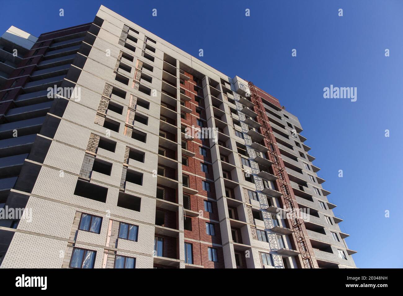 Contemporary urban architecture. Facade of a multi-storey building ...