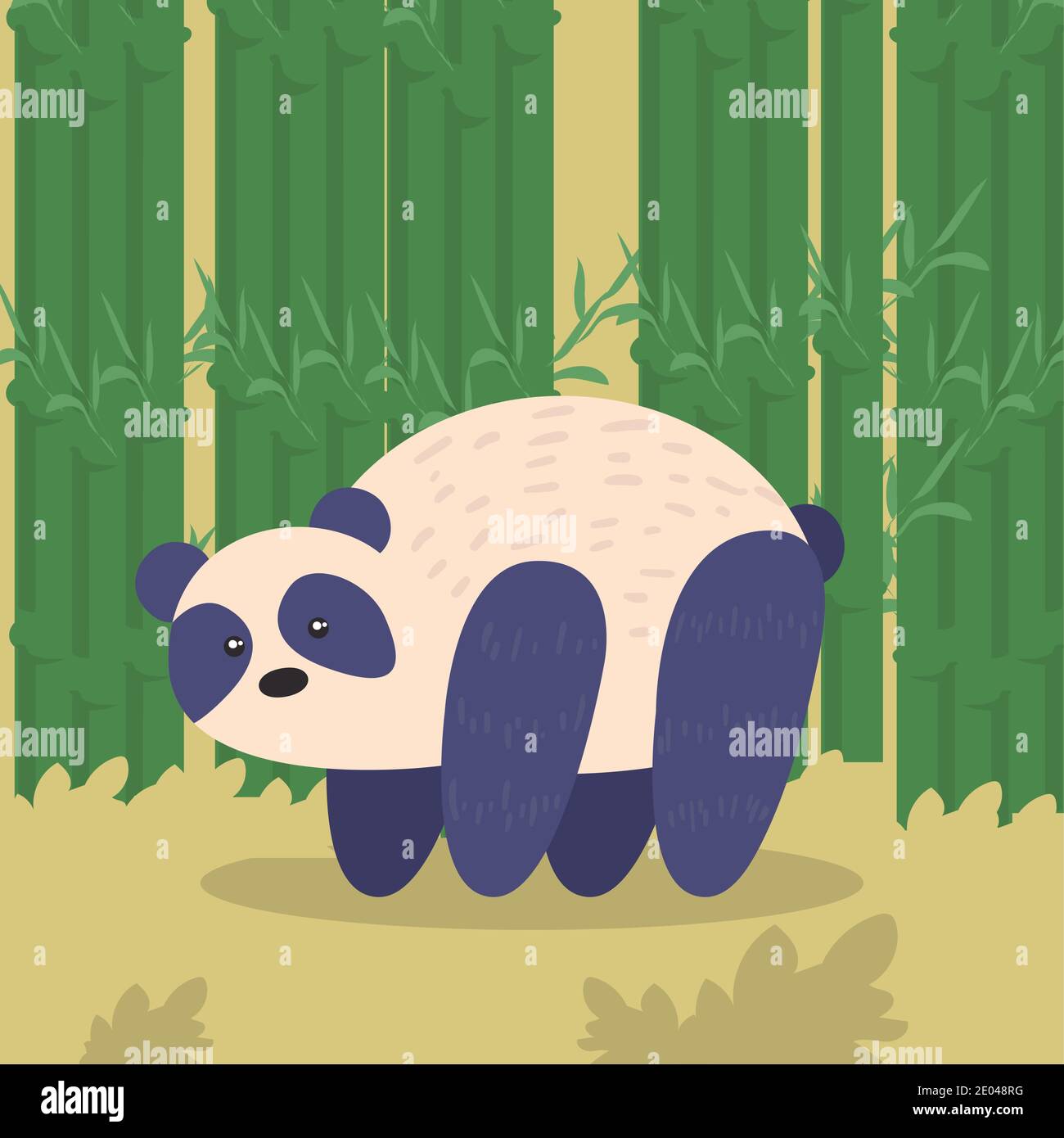panda with bamboo trees design, Animal zoo and life theme Vector ...