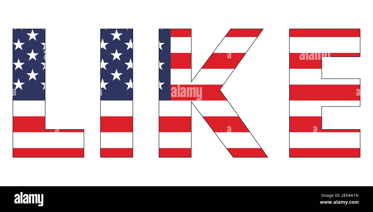 word text like USA flag, vector word like styled under the us flag ...