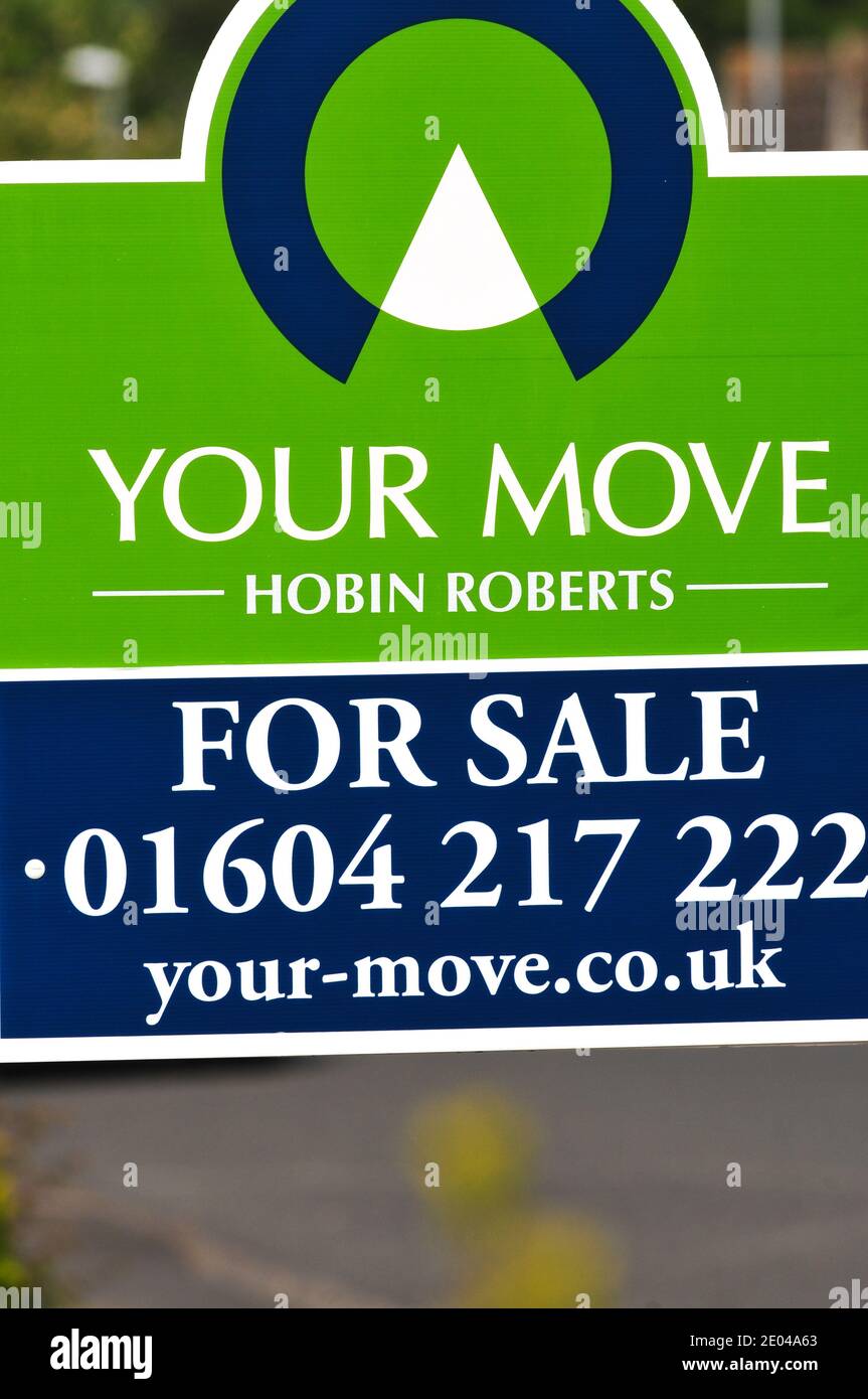 Right move estate agent signs in England UK Stock Photo - Alamy