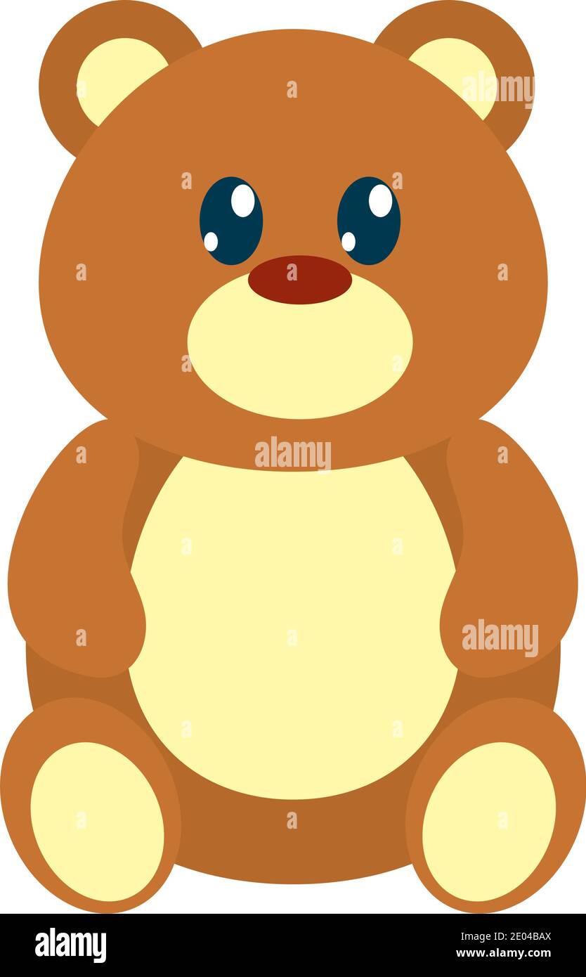 Cute Teddy Bear Icon Over White Background Colorful Design Vector