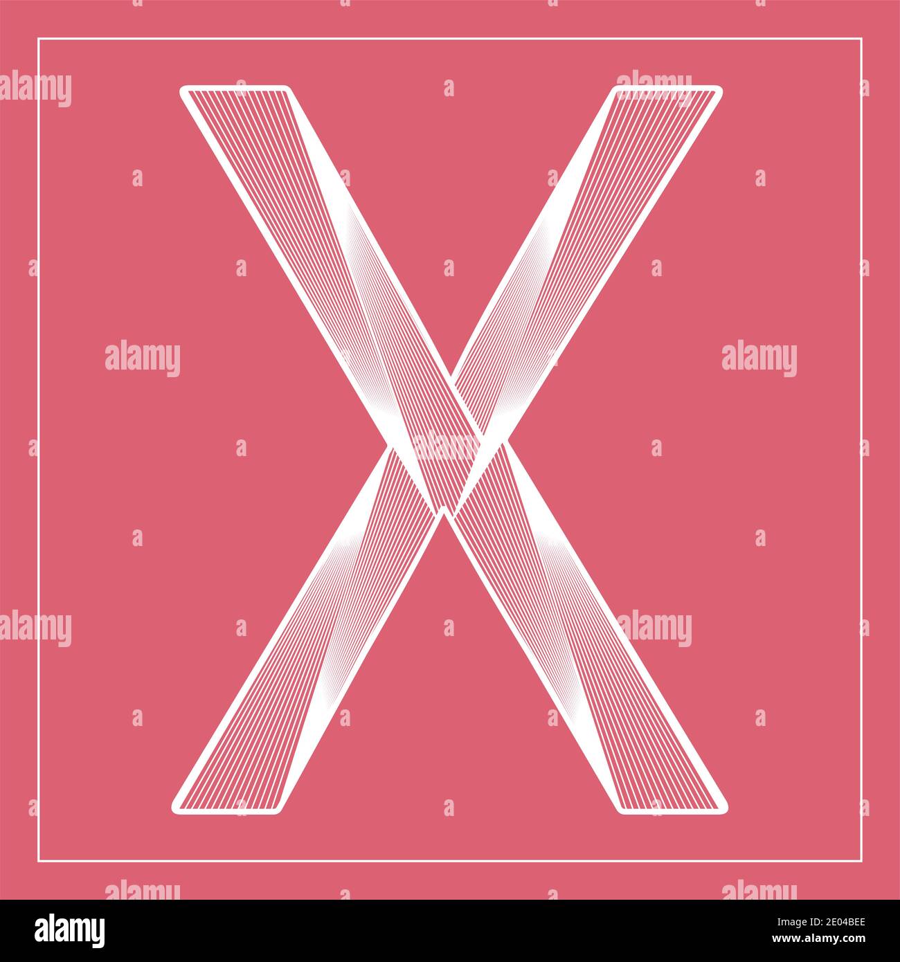 Decorative vector font. Beautiful stylized letter X. Isolated white ...