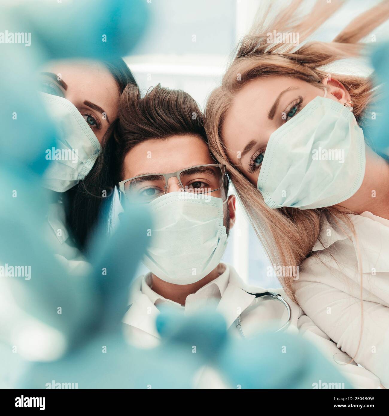 bottom view .doctors surgeons perform the operation.photo with Stock ...