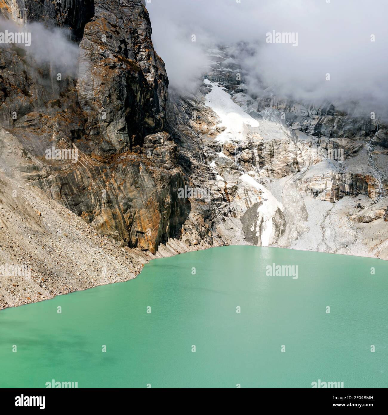 View at the Sabai Tsho Lake and Sabai Glacier on the trekking route to ...