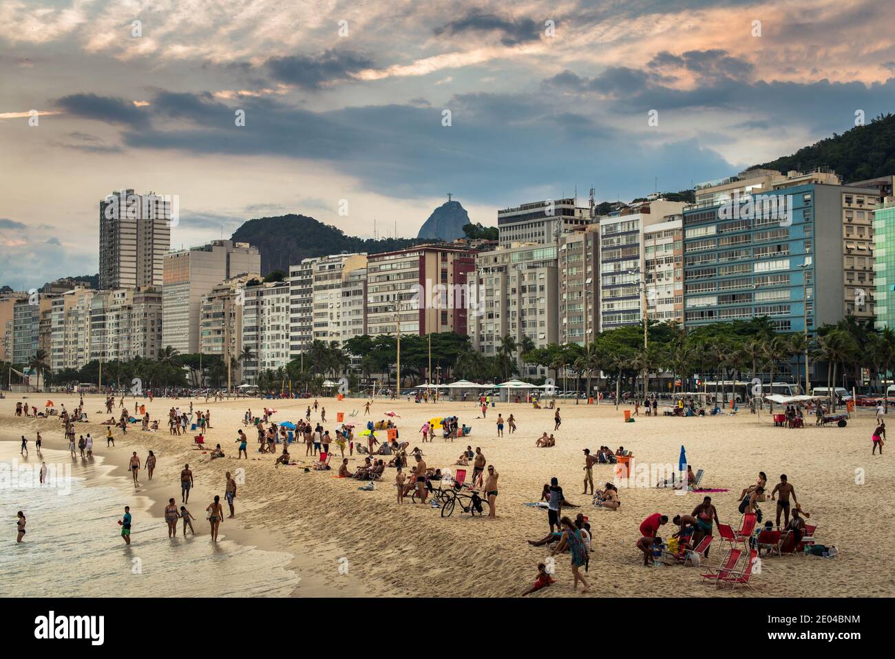 Copacabana beach rio sunset hi-res stock photography and images - Alamy