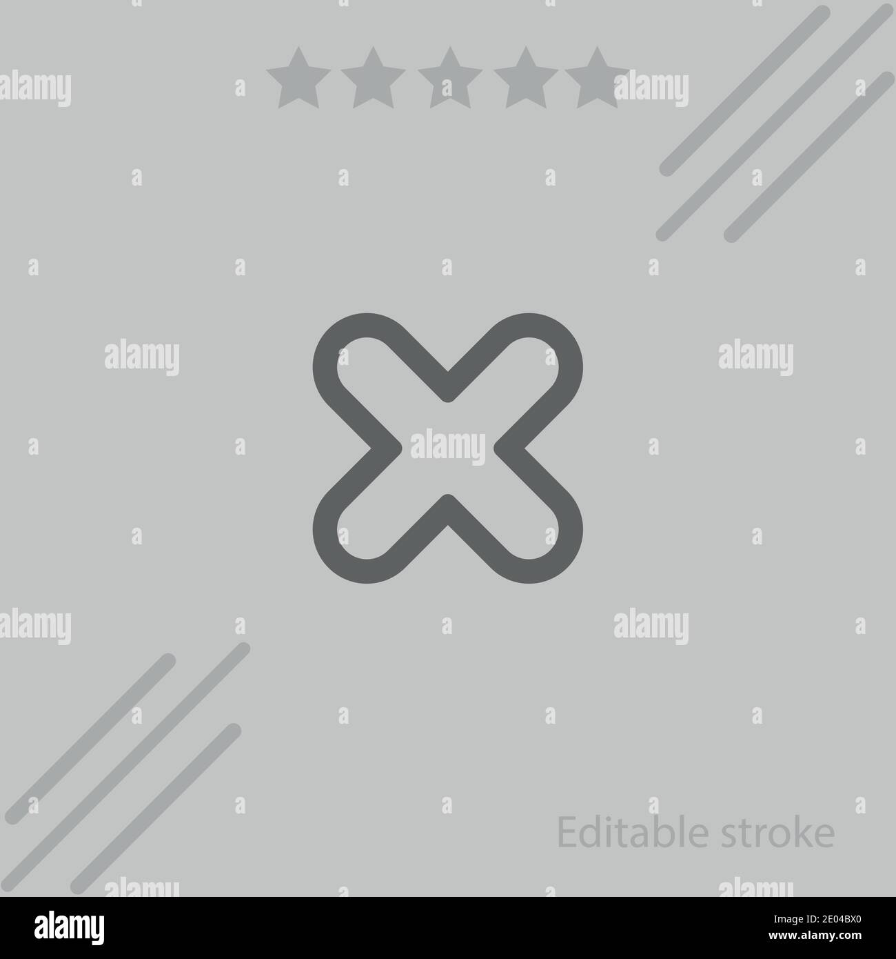 cross rounded outline vector icon modern simple vector illustration ...