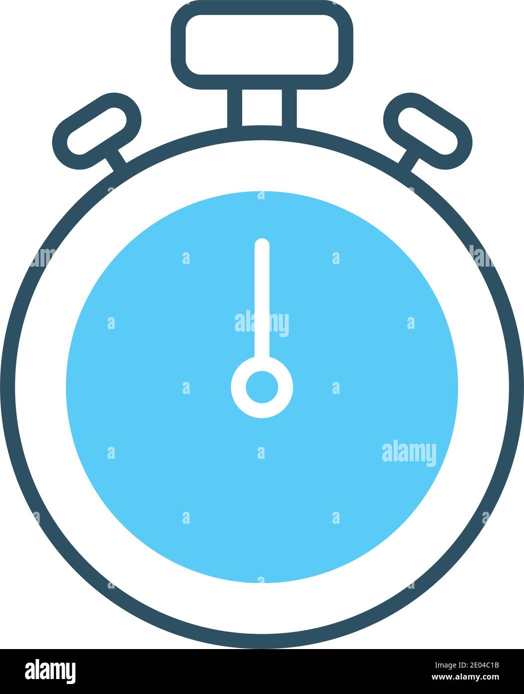 chronometer icon over white background, line style, vector illustration ...