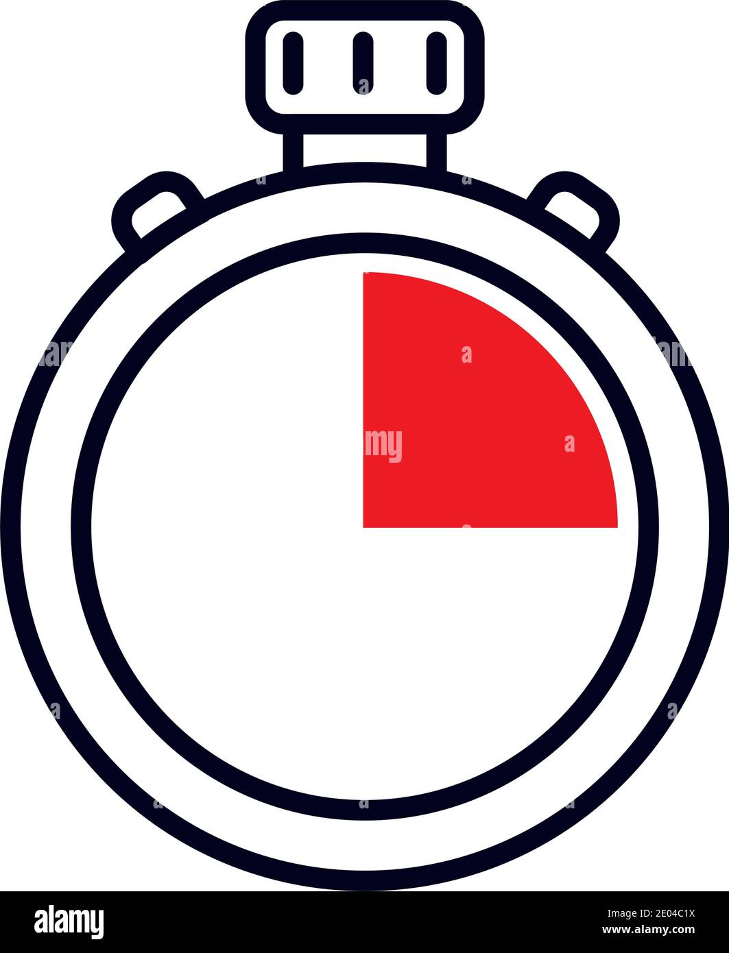 chronometer icon over white background, half line half color style ...