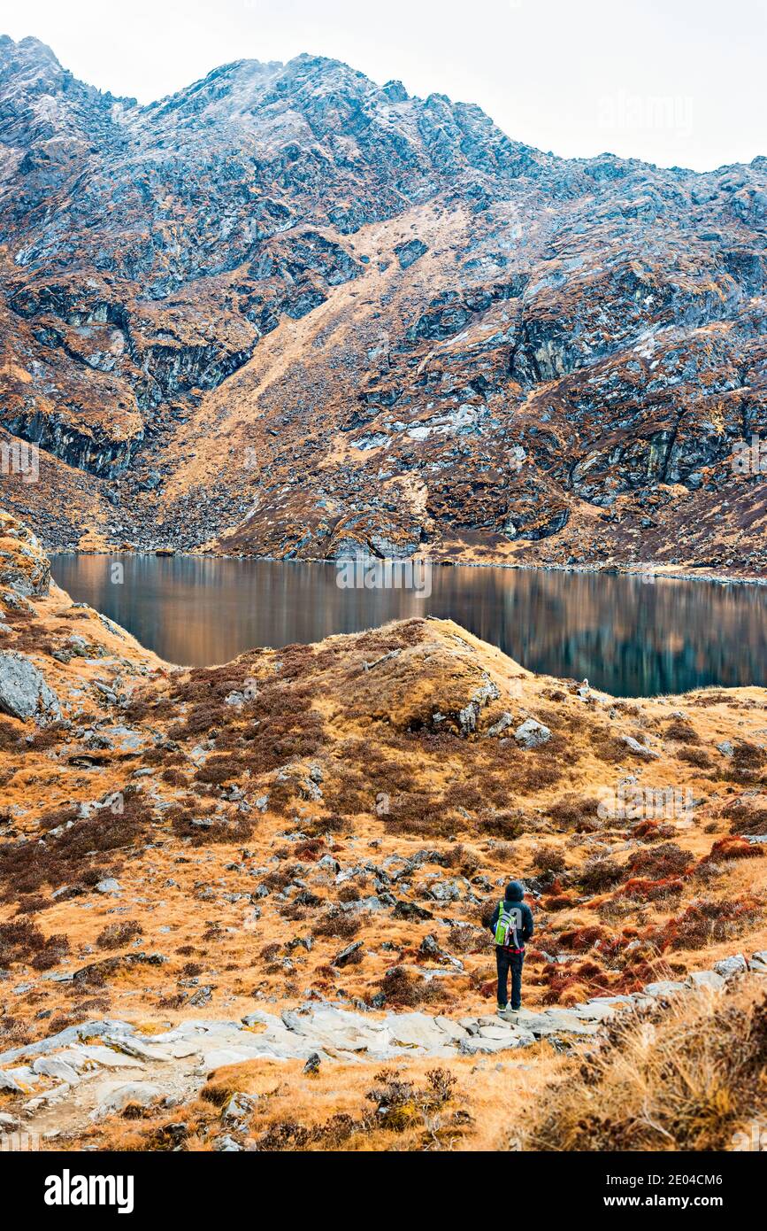 View at the one of Sacred group of 5 Hindu holy lakes located at 13,500 ...