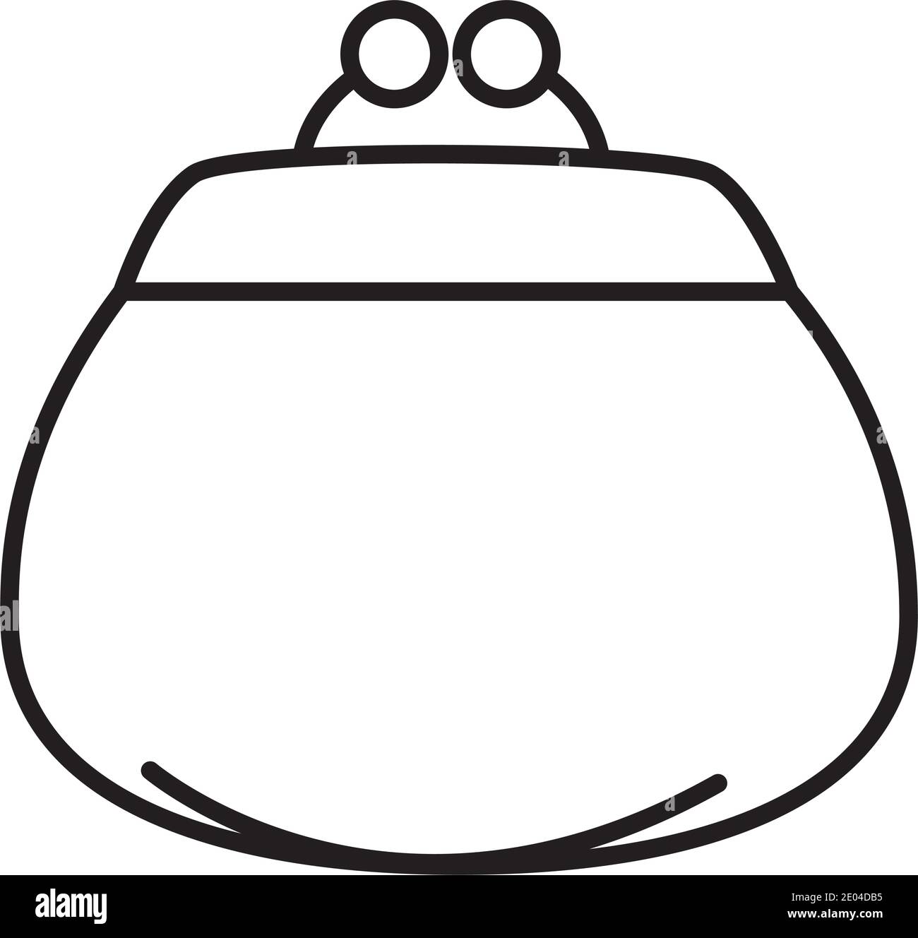 money purse icon over white background, line style, vector illustration ...