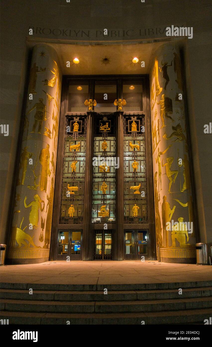 front doors of the Brooklyn Public Library main branch grand army plaza ...