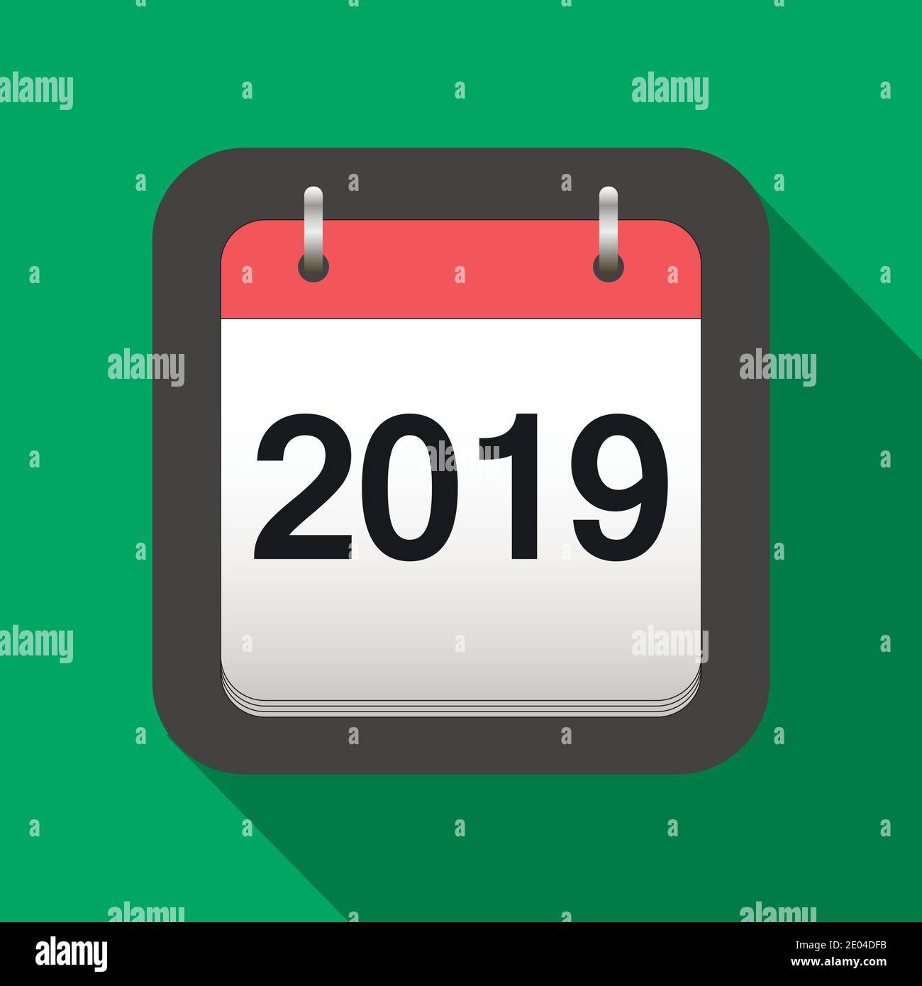 2019 calendar flat icon, 2019 calendar cover sheet in flat style, new ...