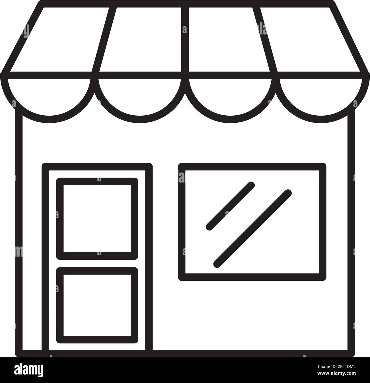 store building icon over white background, line style, vector ...