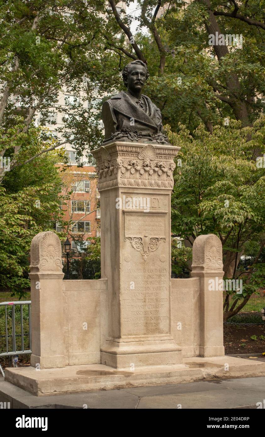 Alexander Lyman Holley statue in Washington Square Park Manhattan NYC ...