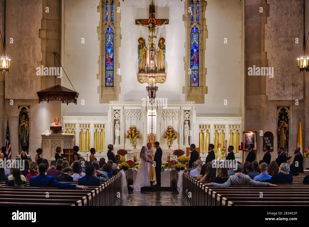 Church Wedding ceremony and reception Stock Photo - Alamy