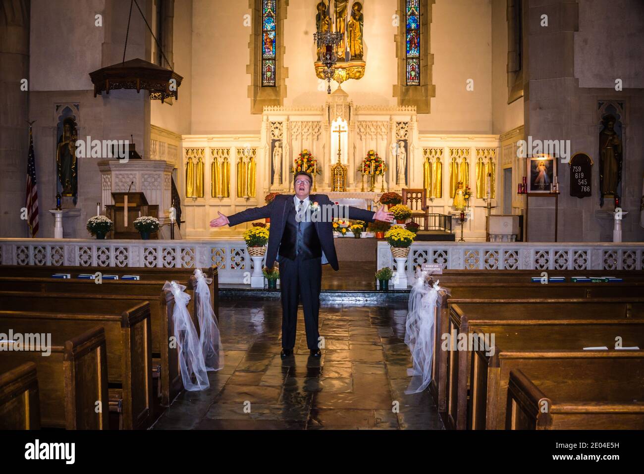 Church Wedding ceremony and reception Stock Photo - Alamy