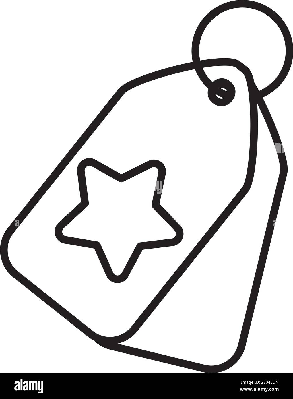 price tags with star icon over white background, line style, vector ...