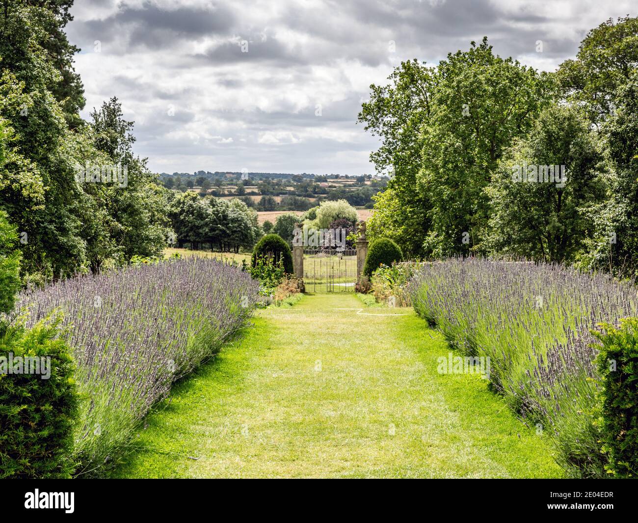 The gardens of Canons Ashby, an Elizabethan manor house located in ...