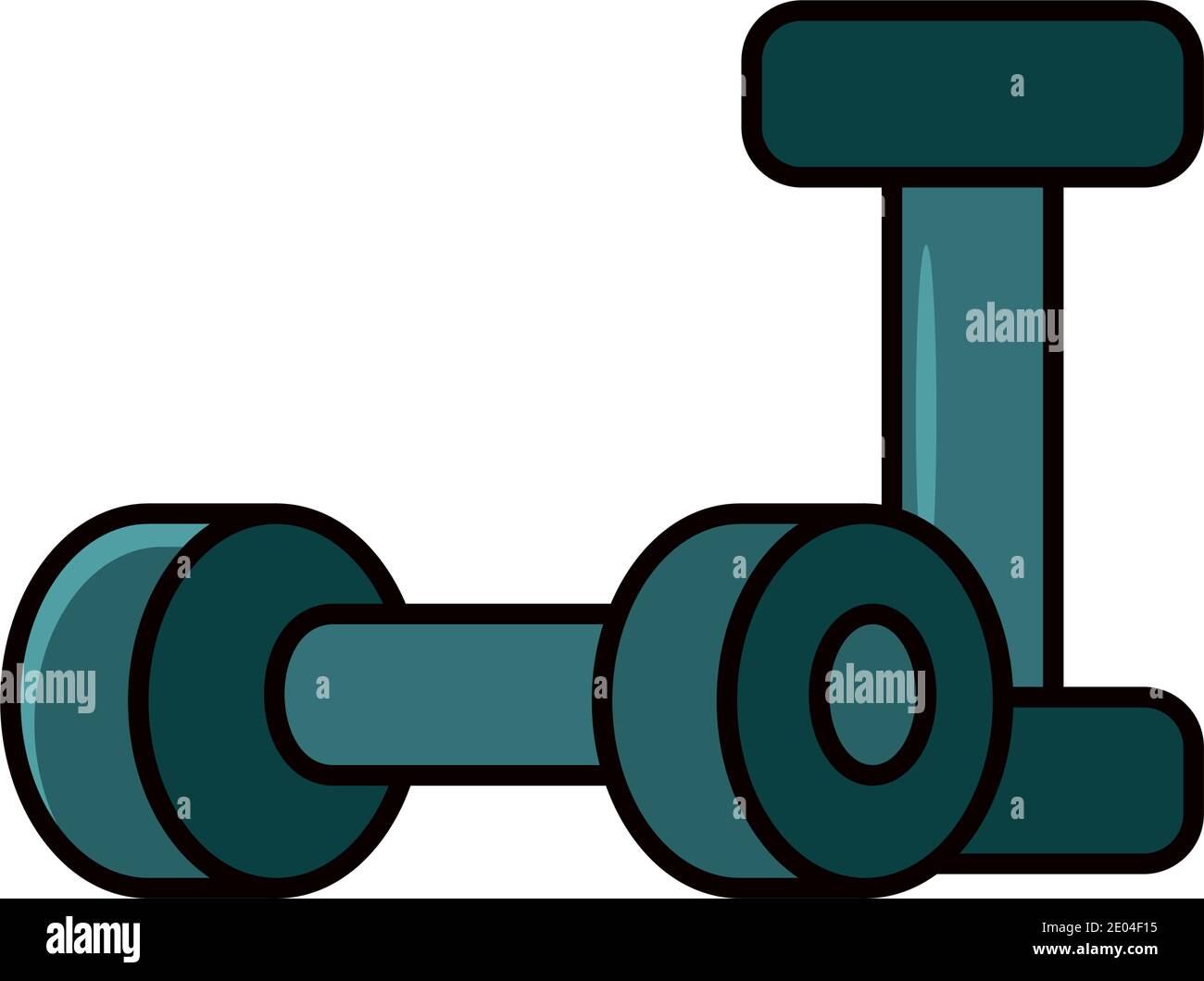 gym dumbbells icon over white background, line and fill style, vector illustration Stock Vector ...